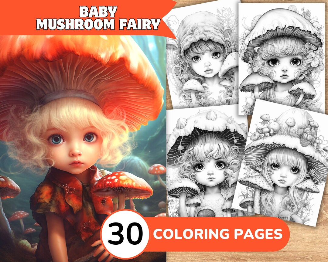Mushroom Fairy Coloring Pages, Mushroom Fairy Coloring Book, Cute Fairy ...