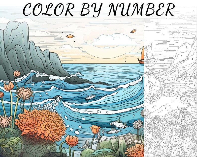 Color by Number Paint by Number Paint Number Adult Coloring - Etsy