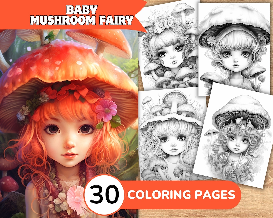 Mushroom Fairy Coloring Pages, Mushroom Fairy Coloring Book, Cute Fairy ...