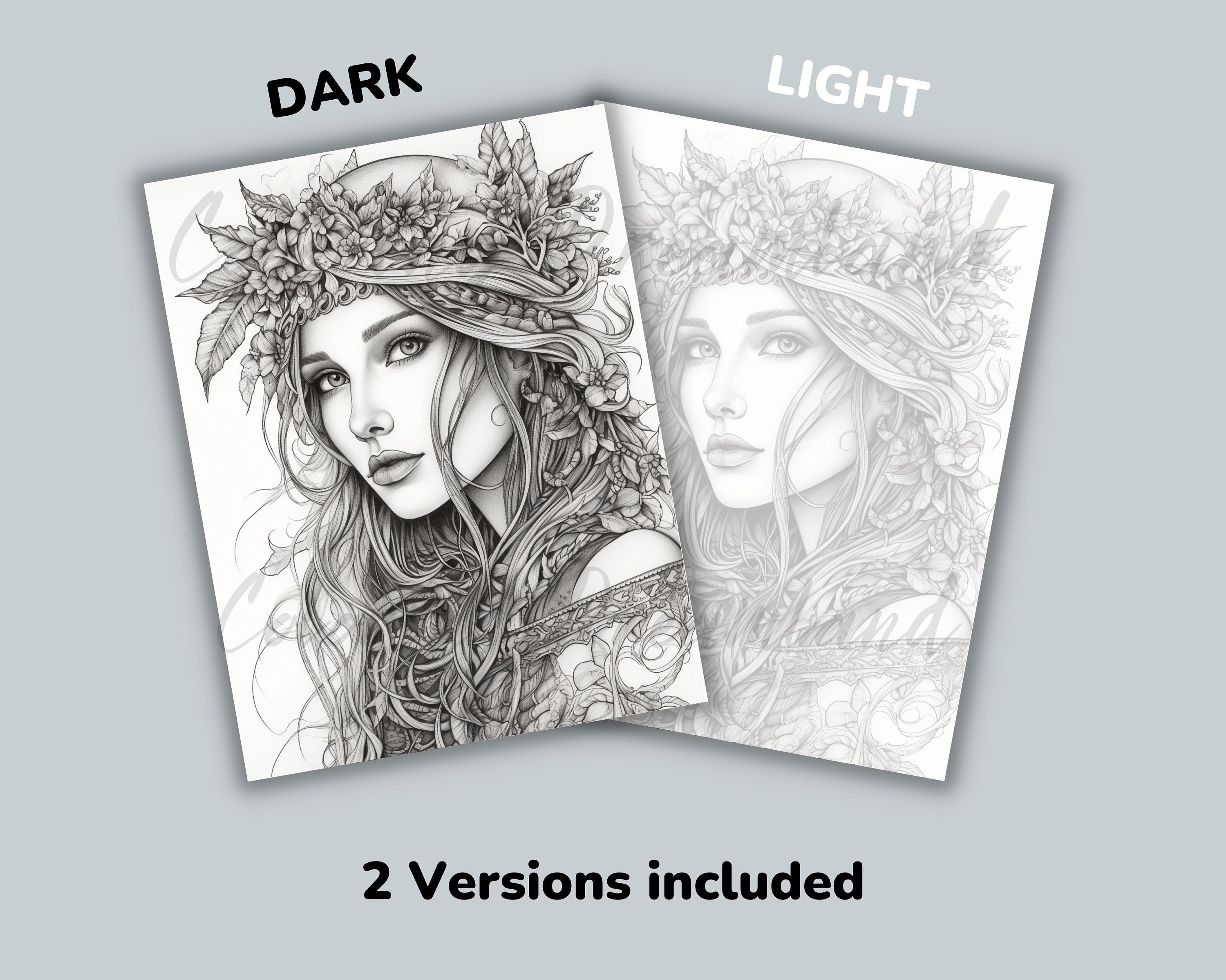 Fantasy Elf Coloring Pages Book Fantasy Elf Coloring Pages - Etsy