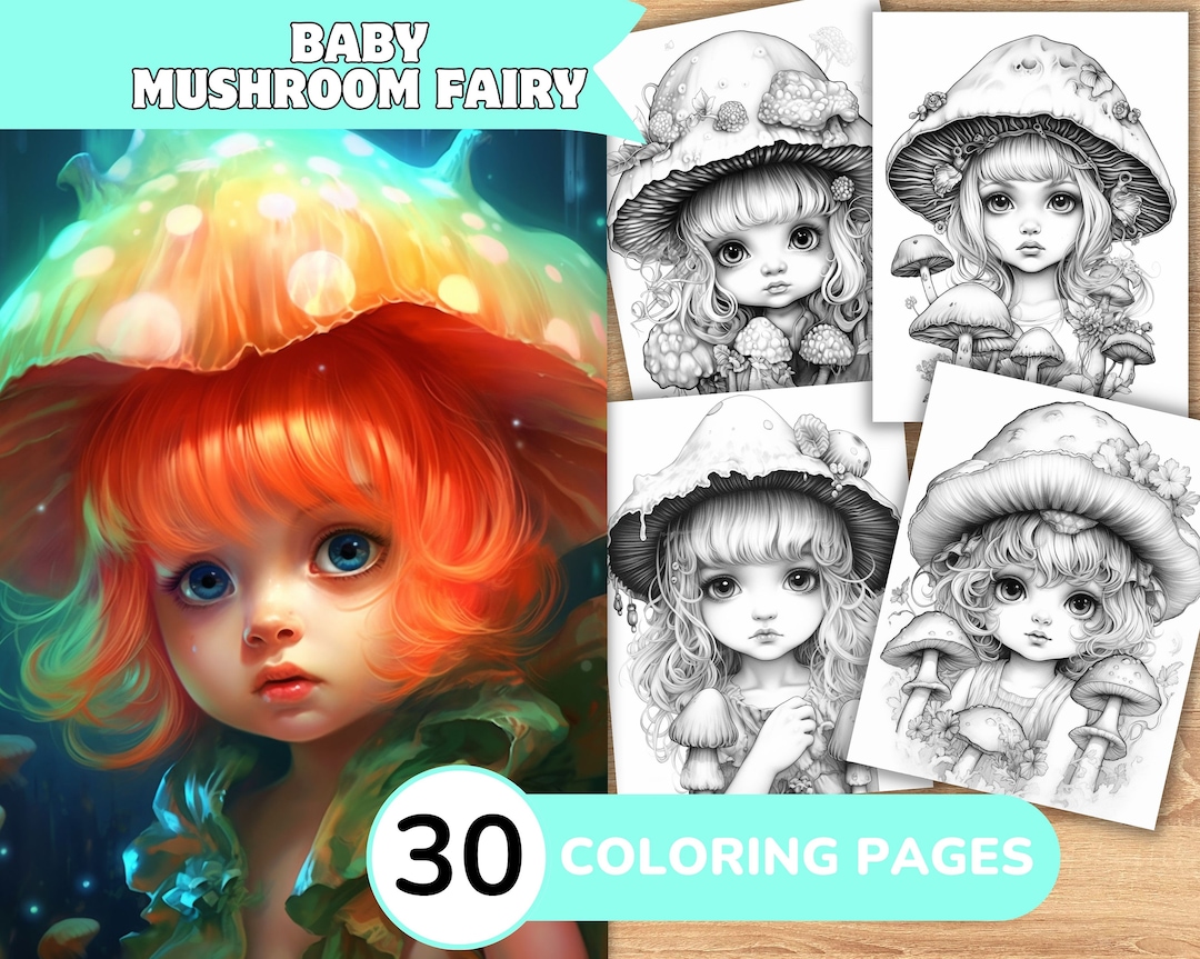 Mushroom Fairy Coloring Pages, Mushroom Fairy Coloring Book, Cute Fairy ...