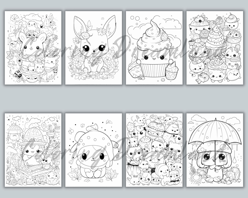 Kawaii Coloring Pages Kawaii Coloring Book Kawaii Coloring - Etsy