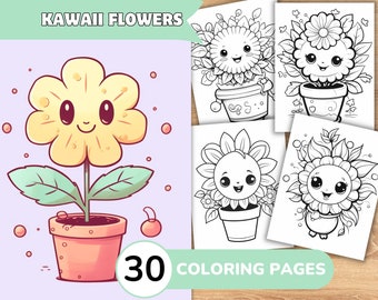 71 Kawaii Coloring Pages, Kawaii Coloring Book, Kawaii Flower Coloring ...