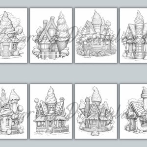 Ice Cream Houses Coloring Book, Sweet Coloring, House Coloring Pages ...