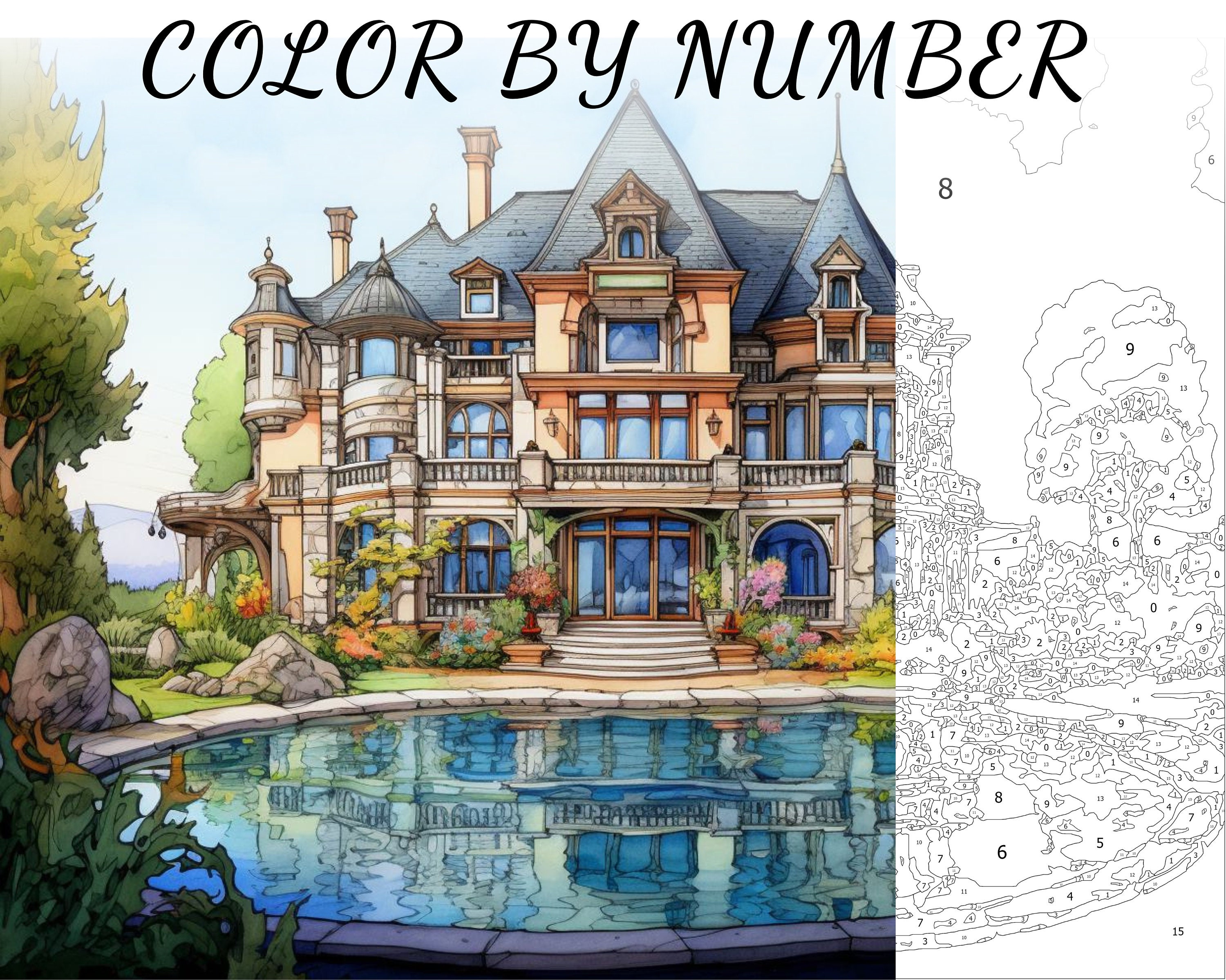 Color by Number, Paint by Number, Paint Number Adult, Coloring Numbered ...