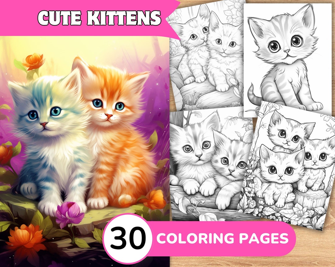 Kittens Coloring, Cats Coloring Book, Kittens Coloring Book, Cats ...
