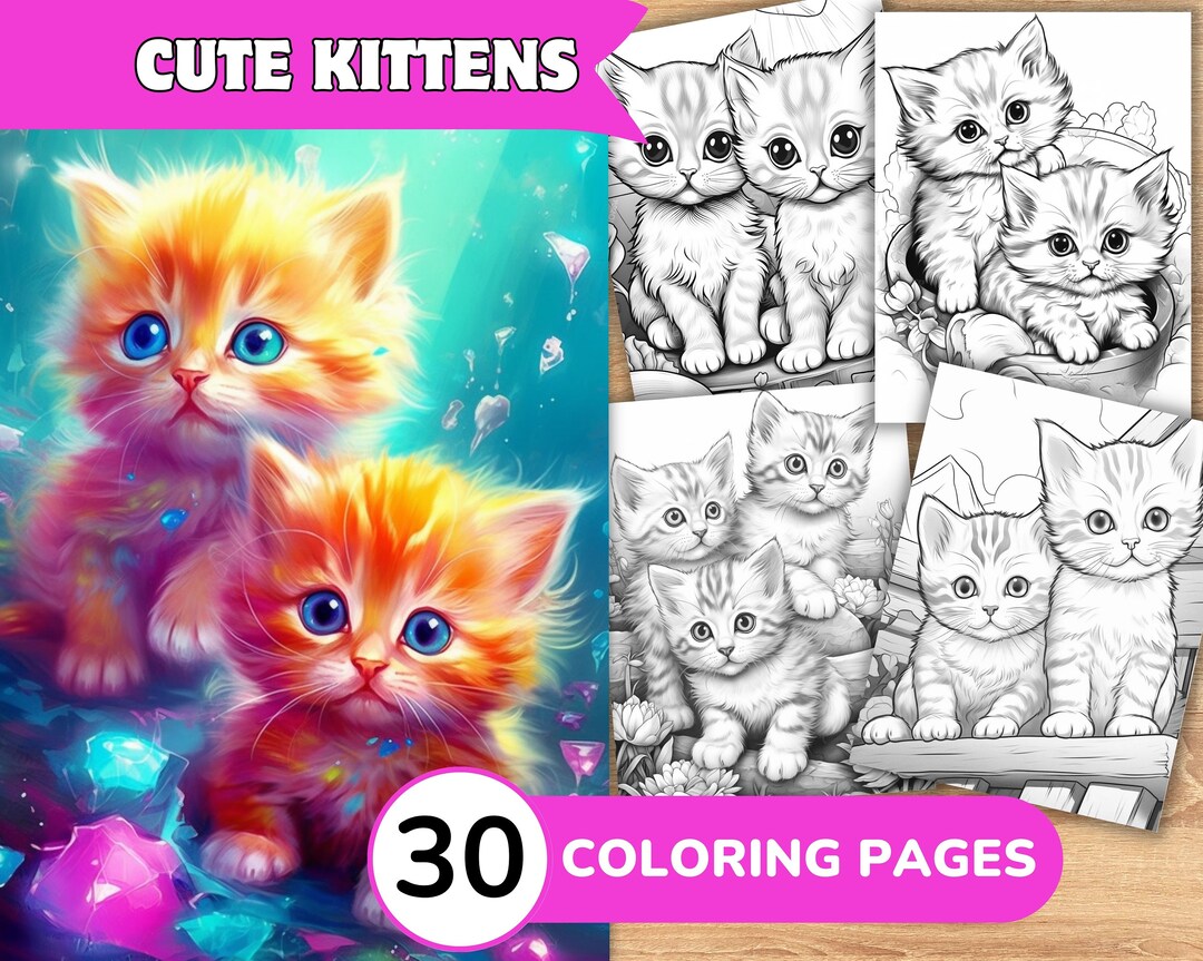 Kittens Coloring, Cats Coloring Book, Kittens Coloring Book, Cats ...