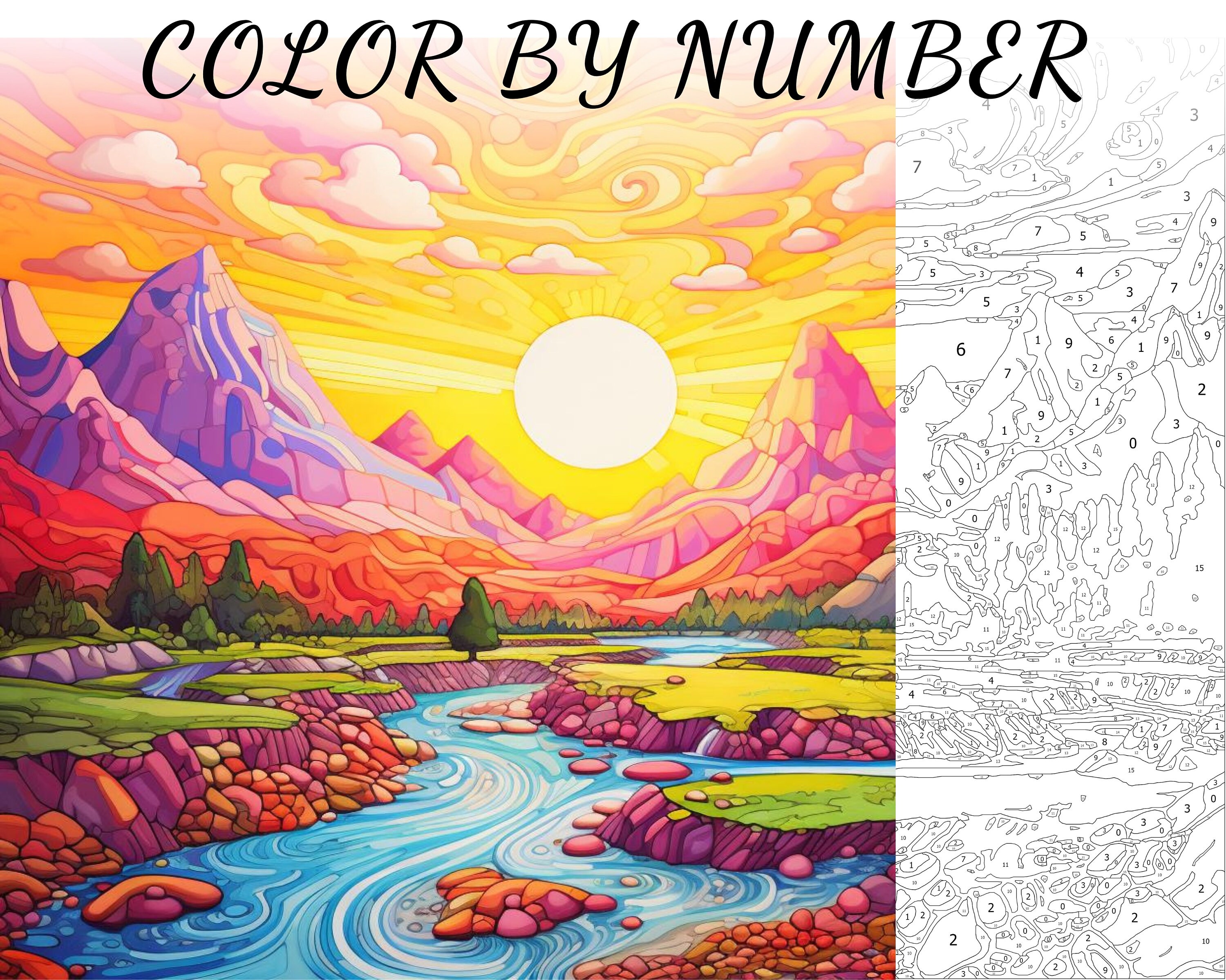 Color by Number, Paint by Number, Paint Number Adult, Coloring Numbered ...
