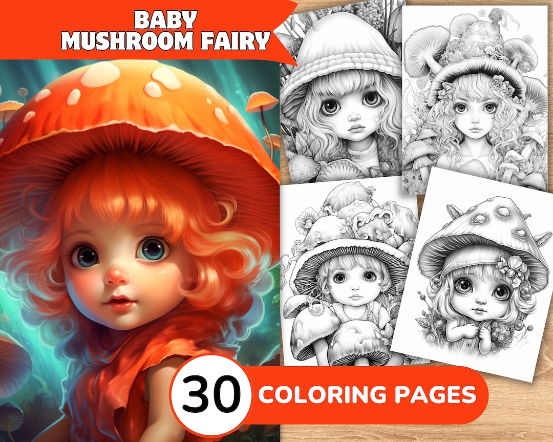 Mushroom Fairy Coloring Pages, Mushroom Fairy Coloring Book, Cute Fairy ...
