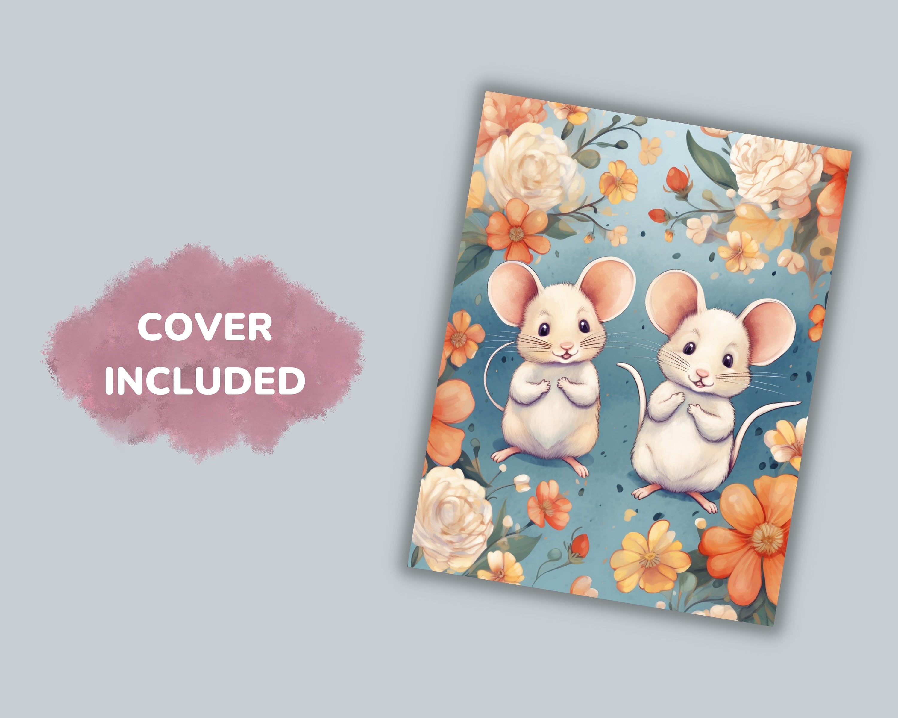 Mice Coloring Book Mice Coloring Page Fairytale Coloring - Etsy