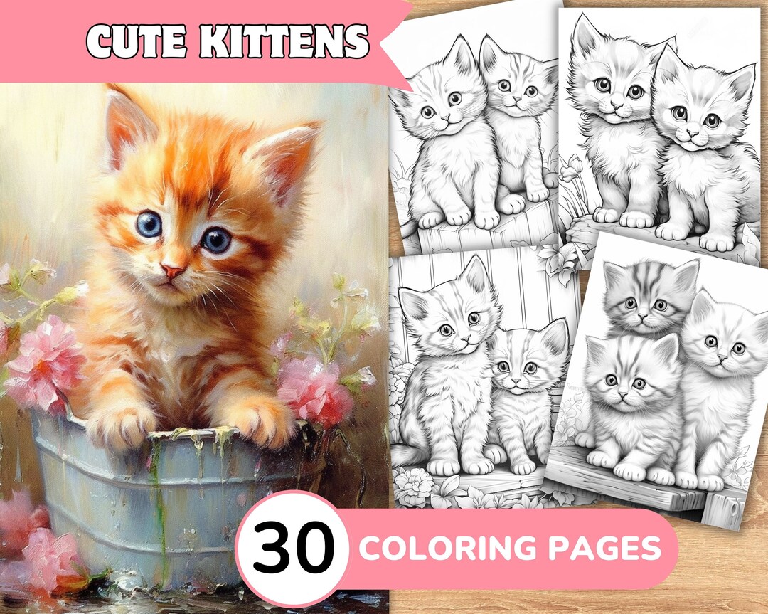 Kittens Coloring, Cats Coloring Book, Kittens Coloring Book, Cats ...