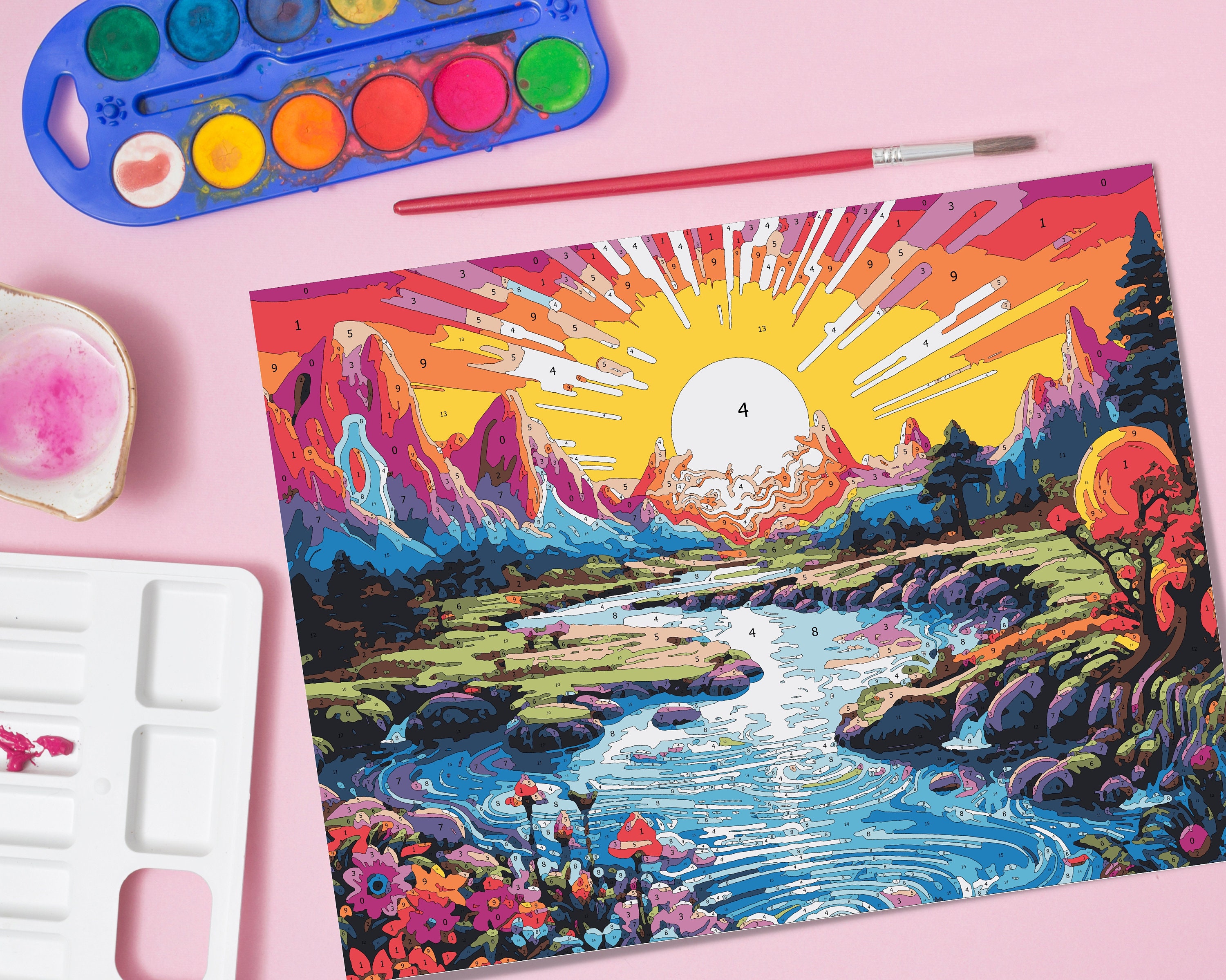Color by Number, Paint by Number, Paint Number Adult, Coloring Numbered ...