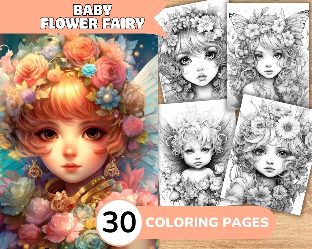 Flower Fairy Coloring Pages, Flower Fairy Coloring Book, Cute Fairy ...
