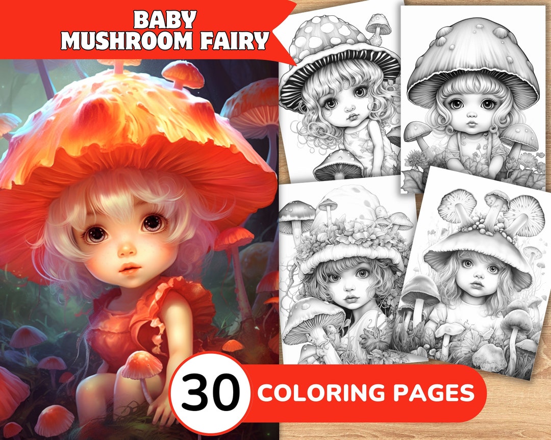 Mushroom Fairy Coloring Pages, Mushroom Fairy Coloring Book, Cute Fairy ...