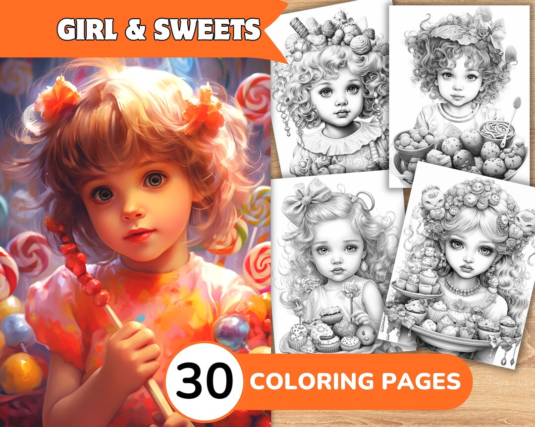 Girl Coloring Pages, Girl Coloring Book, Baby Grayscale Coloring, Sweet ...
