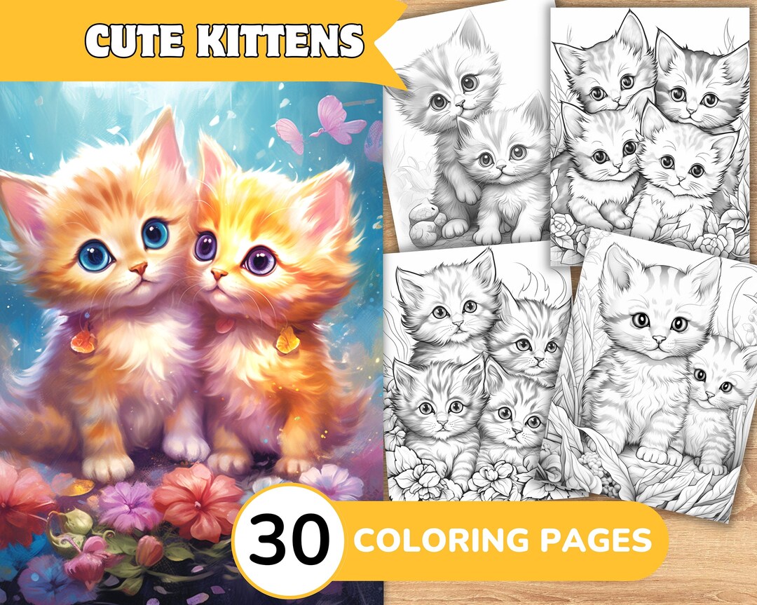 Kittens Coloring, Cats Coloring Book, Kittens Coloring Book, Cats ...