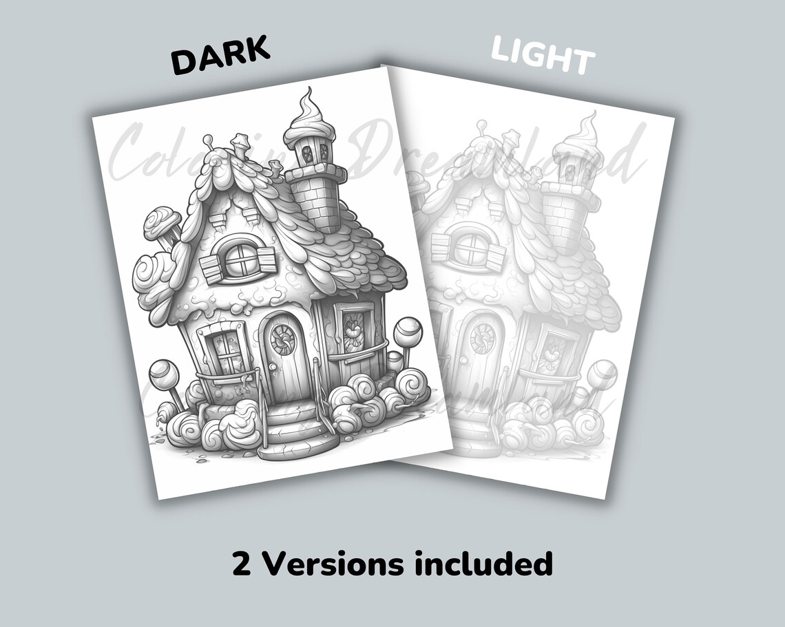 Candy Houses Coloring Book, Candy Coloring, Sweet Coloring, House ...