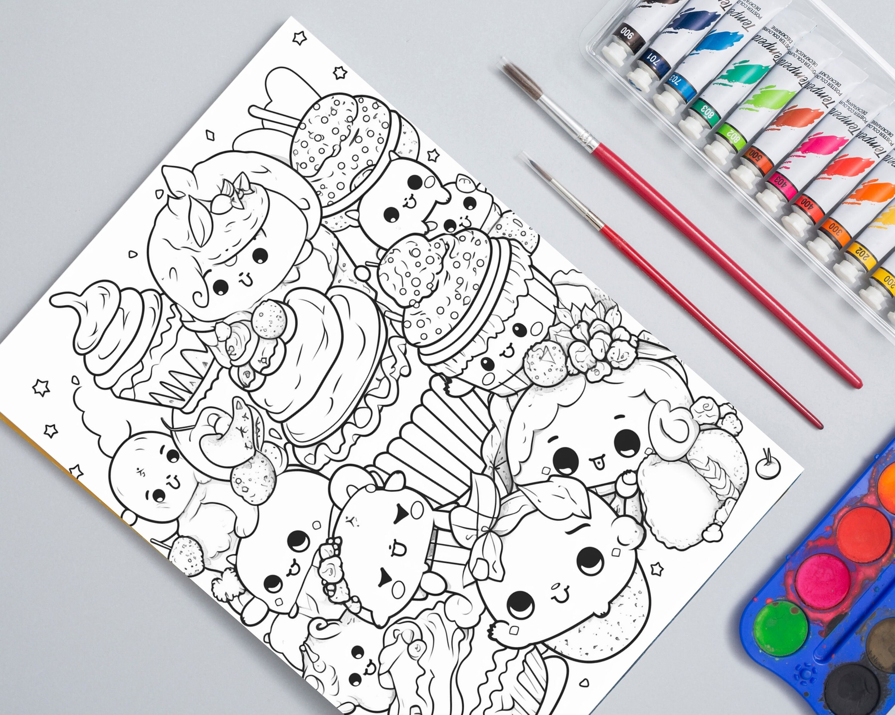 Kawaii Coloring Pages Kawaii Coloring Book Kawaii Coloring - Etsy