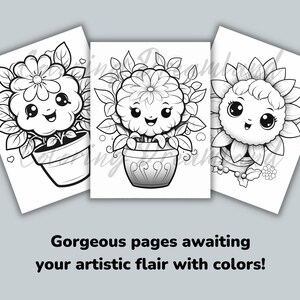 Kawaii Coloring Pages, Kawaii Coloring Book, Kawaii Flower Coloring ...