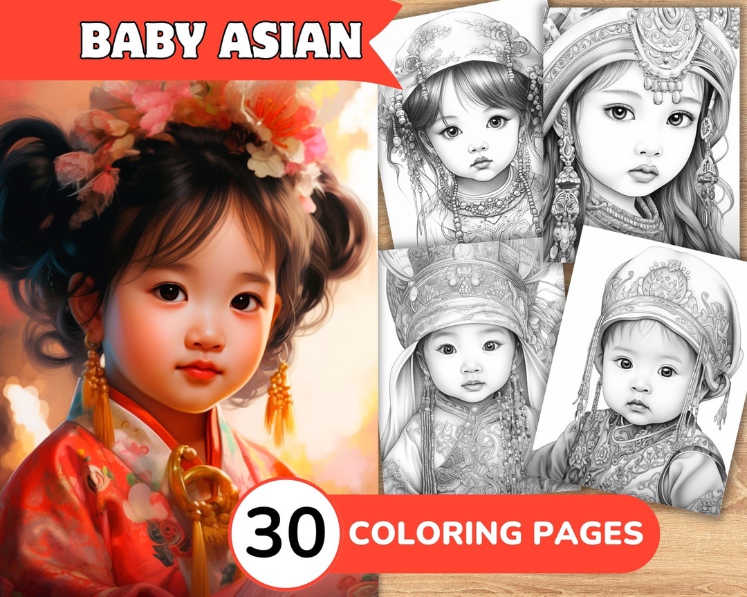 Asian Coloring Pages, Asian Coloring, Girl Coloring Book, Girl ...