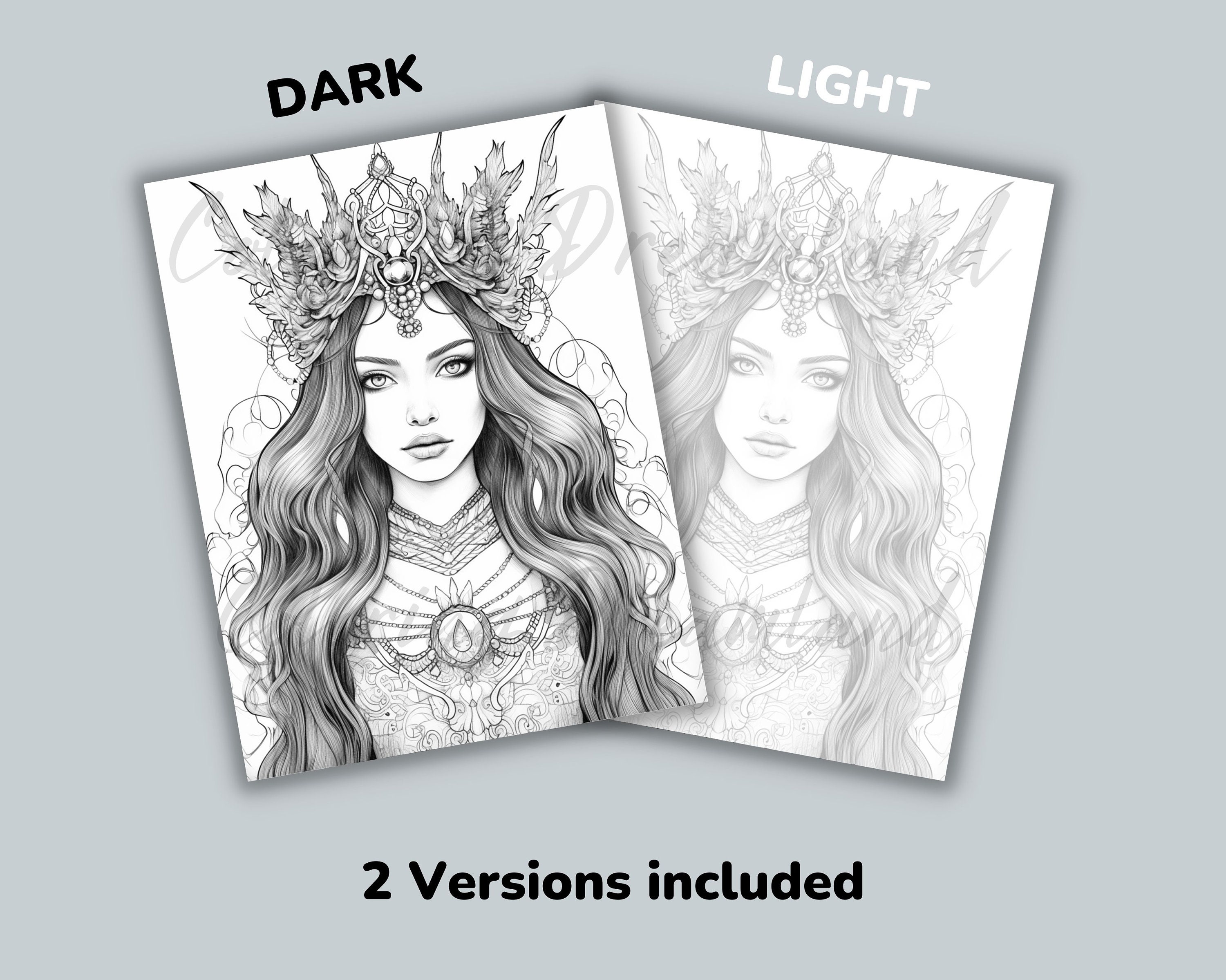 Queen Coloring Book Queen Coloring Pages cute Queen - Etsy