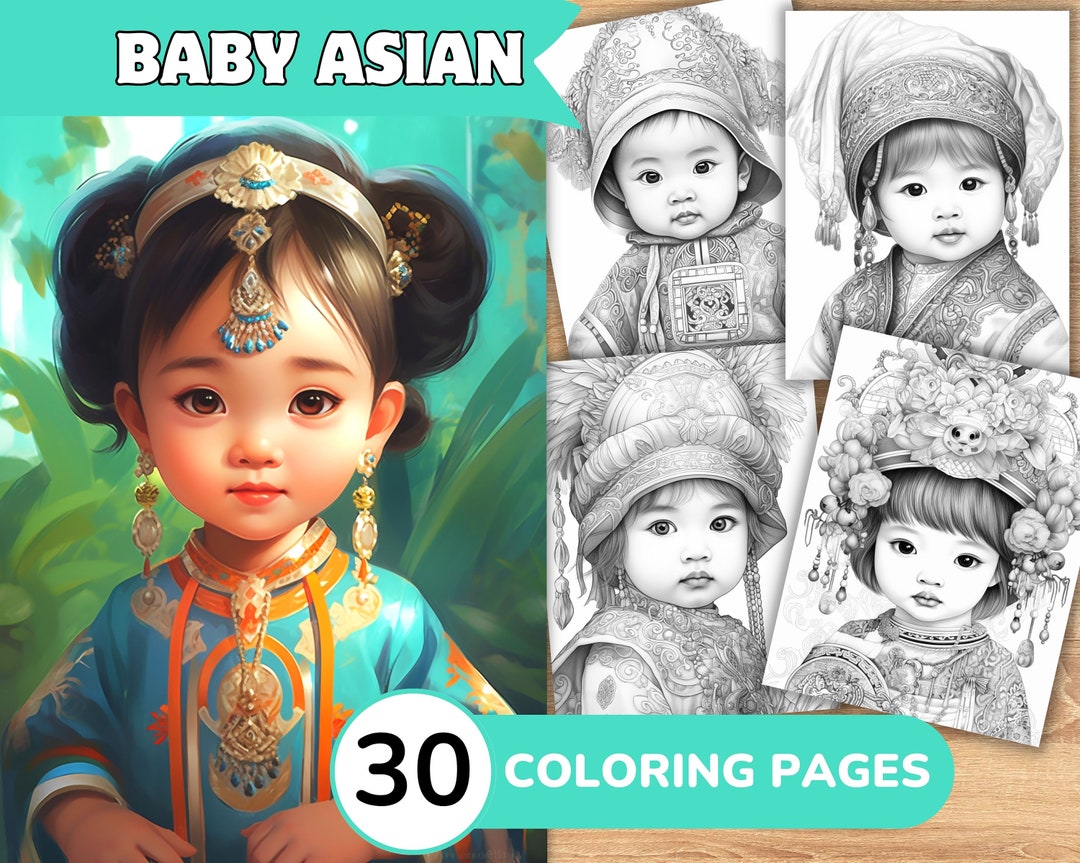 Asian Coloring Pages, Asian Coloring, Girl Coloring Book, Girl ...