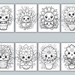 Kawaii Coloring Pages, Kawaii Coloring Book, Kawaii Flower Coloring ...