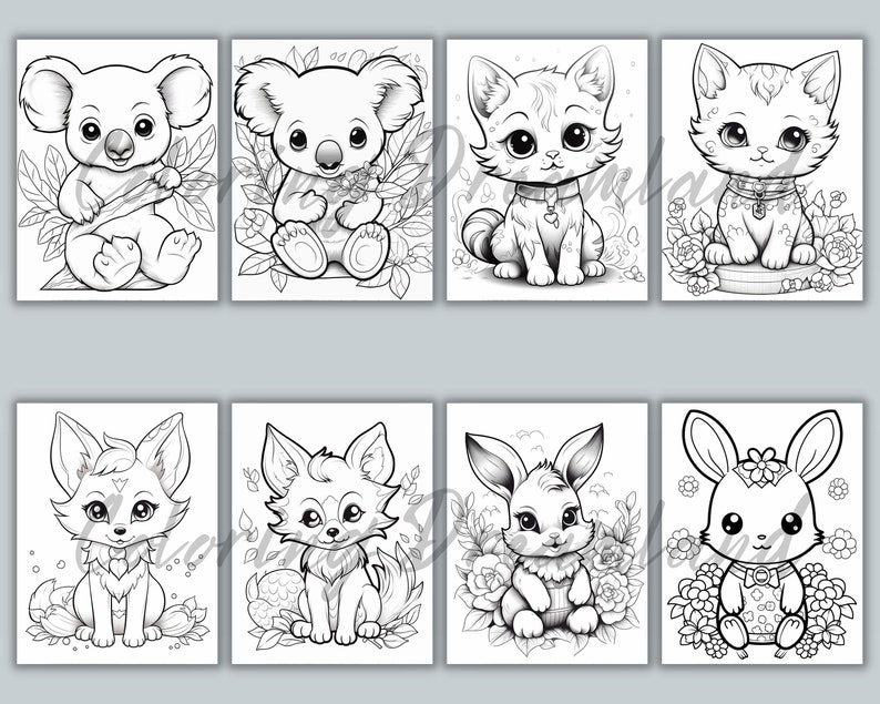 Kawaii Coloring Pages, Kawaii Coloring Book, Kawaii Animal Coloring ...