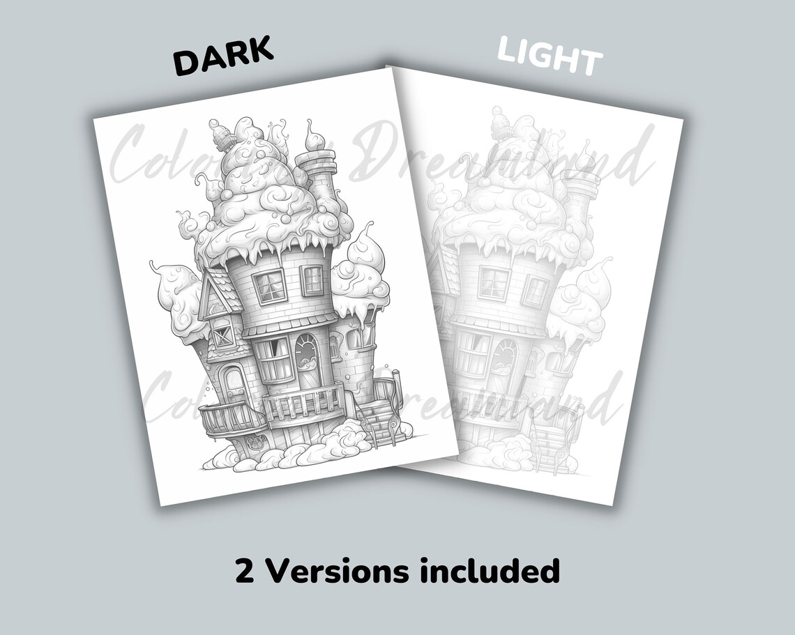 Ice Cream Houses Coloring Book, Sweet Coloring, House Coloring Pages ...