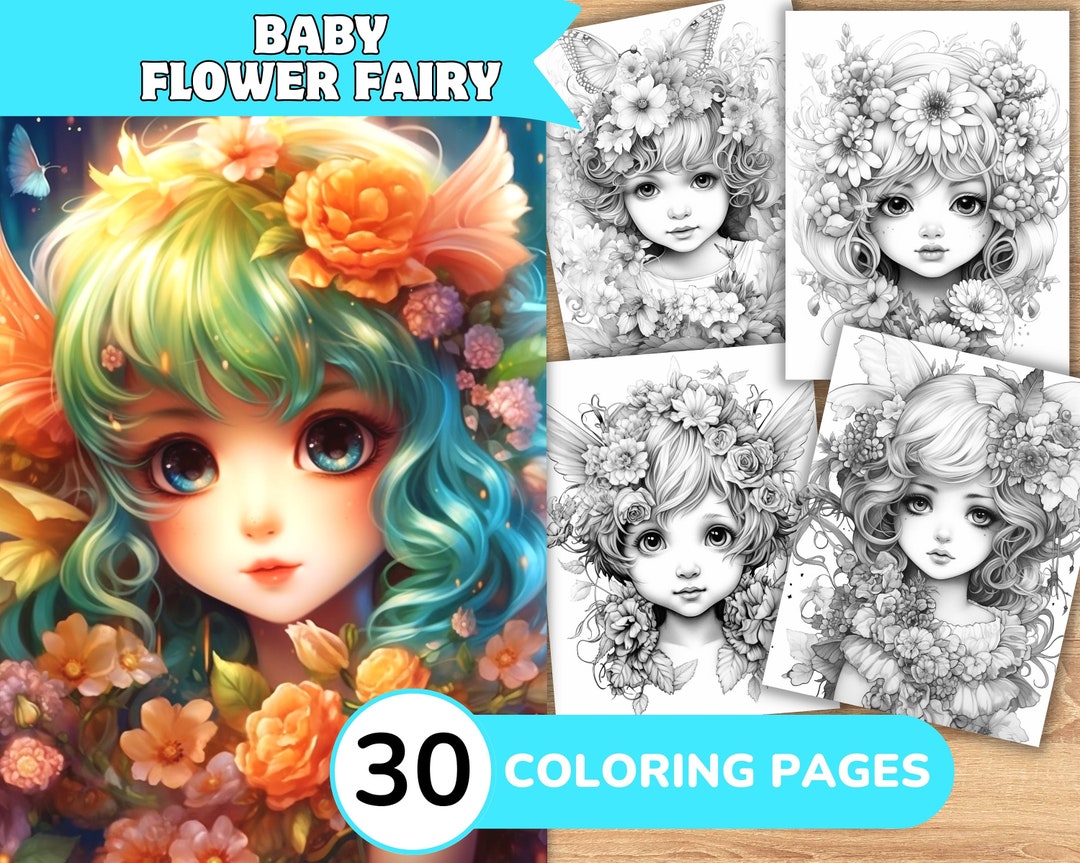 Flower Fairy Coloring Pages, Flower Fairy Coloring Book, Cute Fairy ...