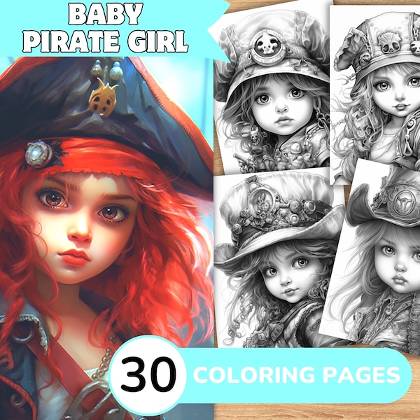 Pirate Girls Coloring Pages - Etsy