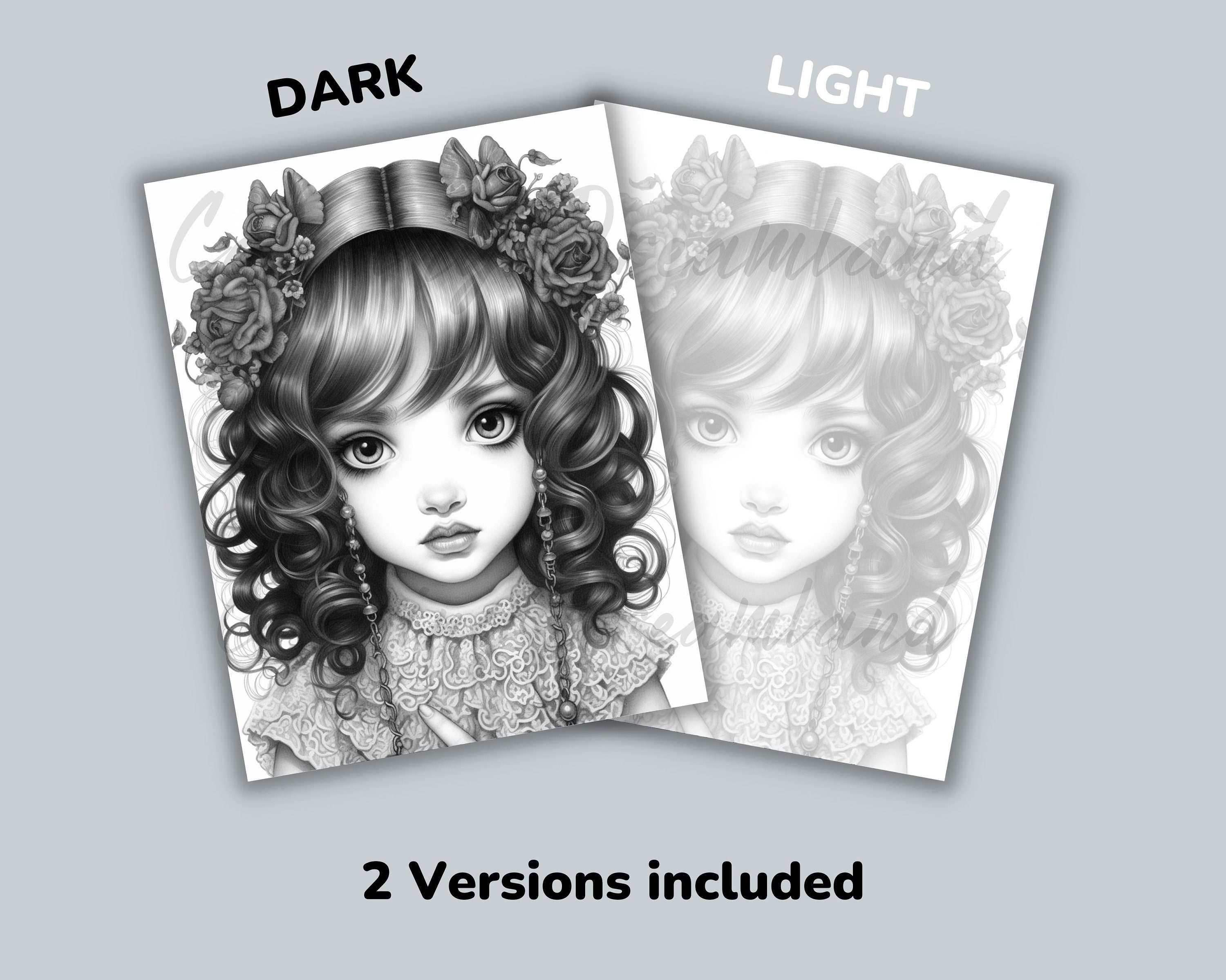 Gothic Girl Coloring Pages Gothic Girl Coloring Book Gothic - Etsy