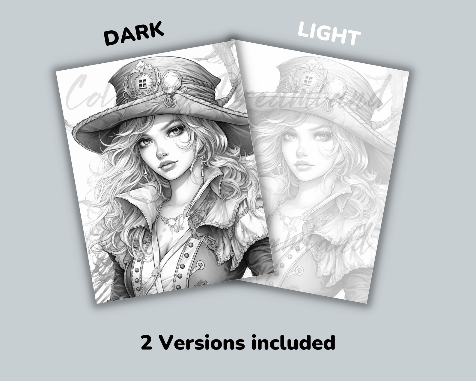 Pirate Girl Coloring Pages Pirate Girl Coloring Book Pirate - Etsy