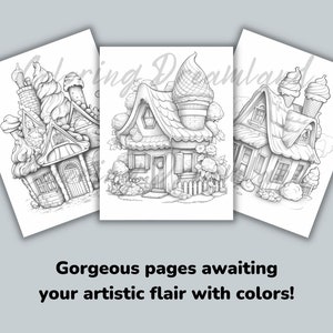 Ice Cream Houses Coloring Book, Sweet Coloring, House Coloring Pages ...