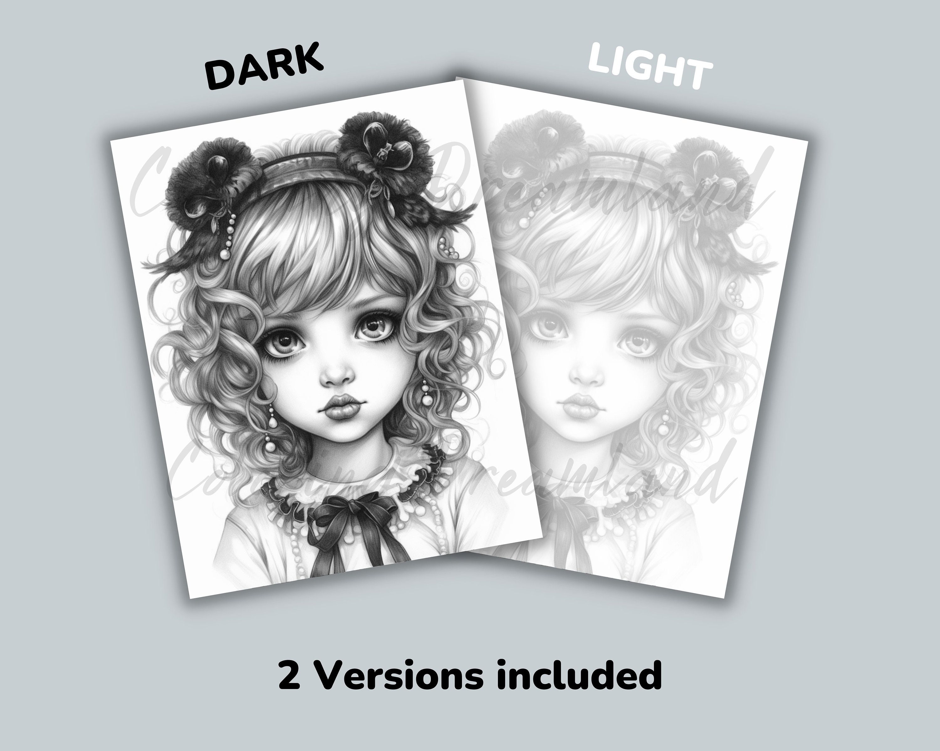 Gothic Girl Coloring Pages Gothic Girl Coloring Book Gothic - Etsy