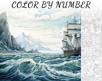 Color by Number for Adult Paint by Number Printable Sea - Etsy