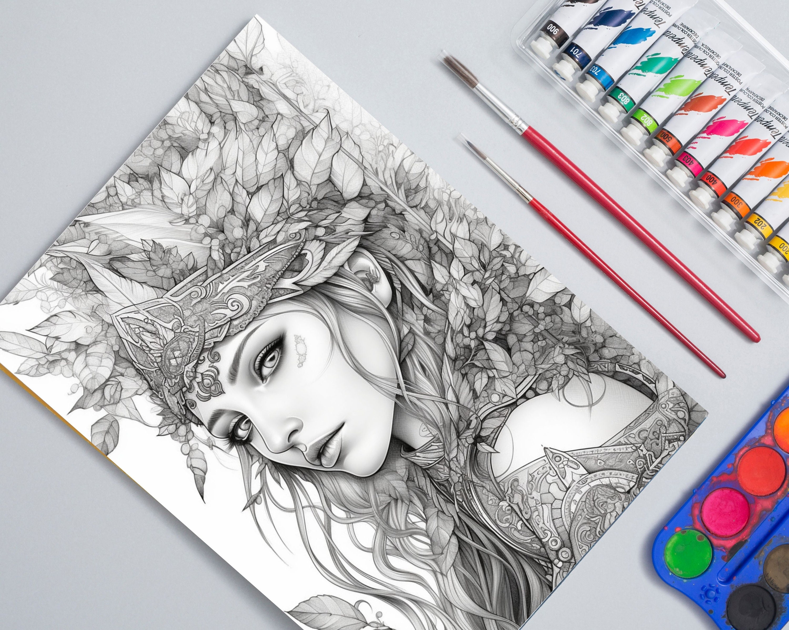 Fantasy Elf Coloring Pages Book Fantasy Elf Coloring Pages - Etsy