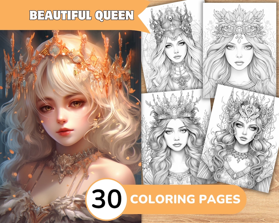 Queen Coloring Book, Queen Coloring Pages ,cute Queen Grayscale ...