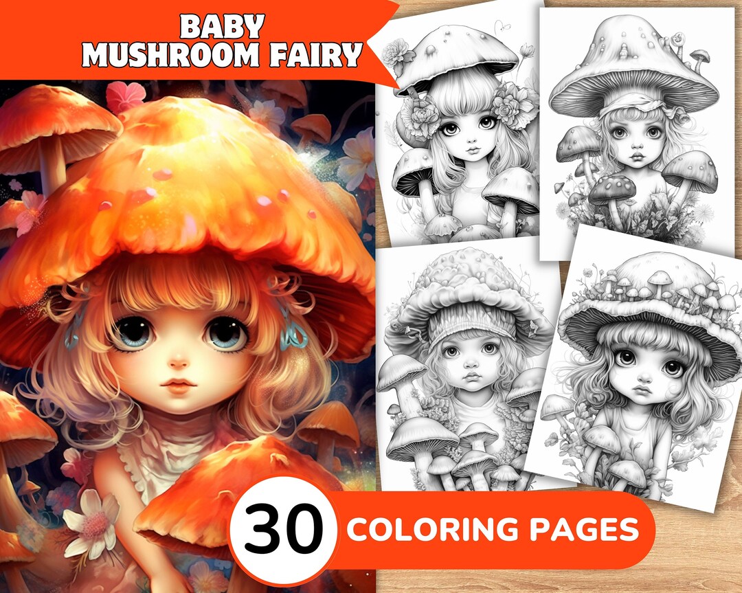 Mushroom Fairy Coloring Pages, Mushroom Fairy Coloring Book, Cute Fairy ...