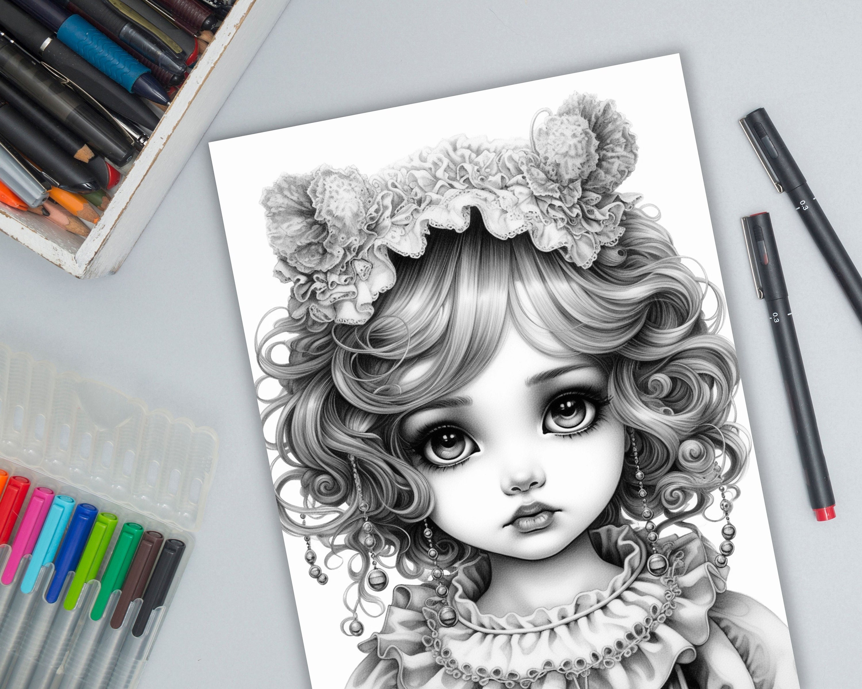 Gothic Girl Coloring Pages Gothic Girl Coloring Book Gothic - Etsy