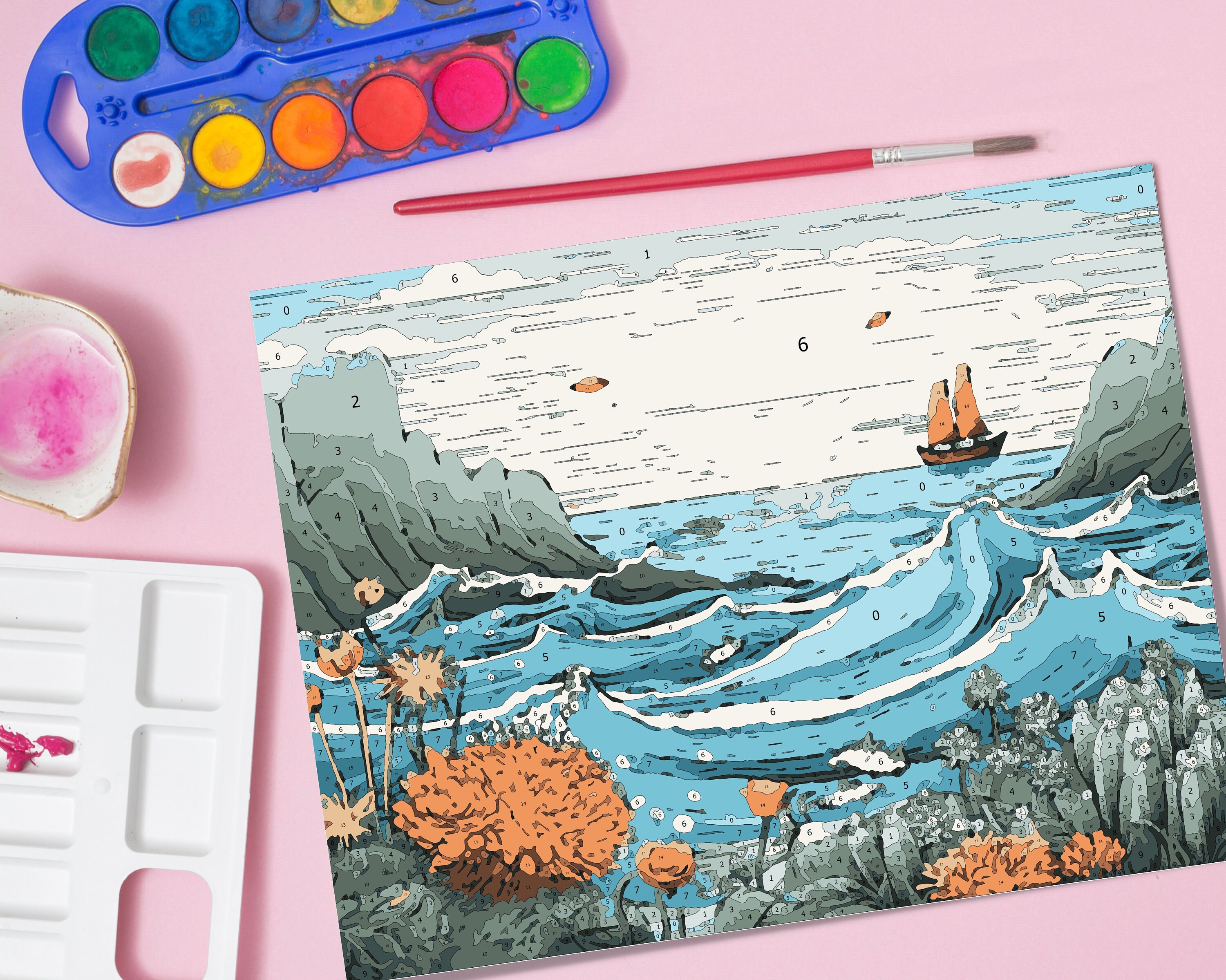 Color by Number, Paint by Number, Paint Number Adult, Coloring Numbered ...