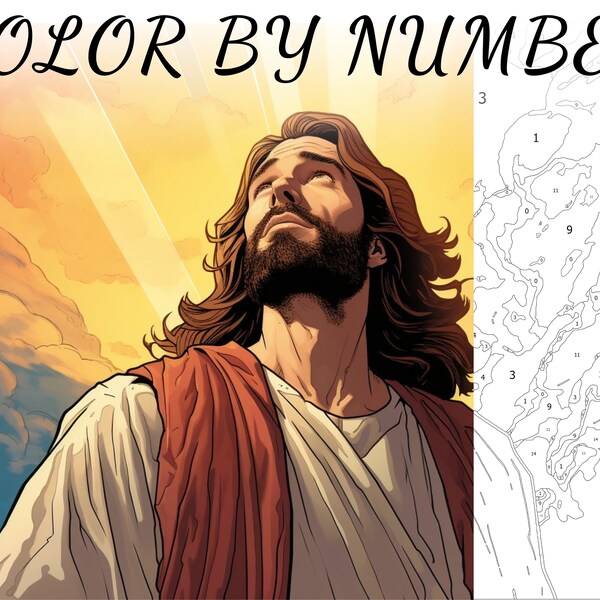 Paint by Number Jesus Printable - Etsy