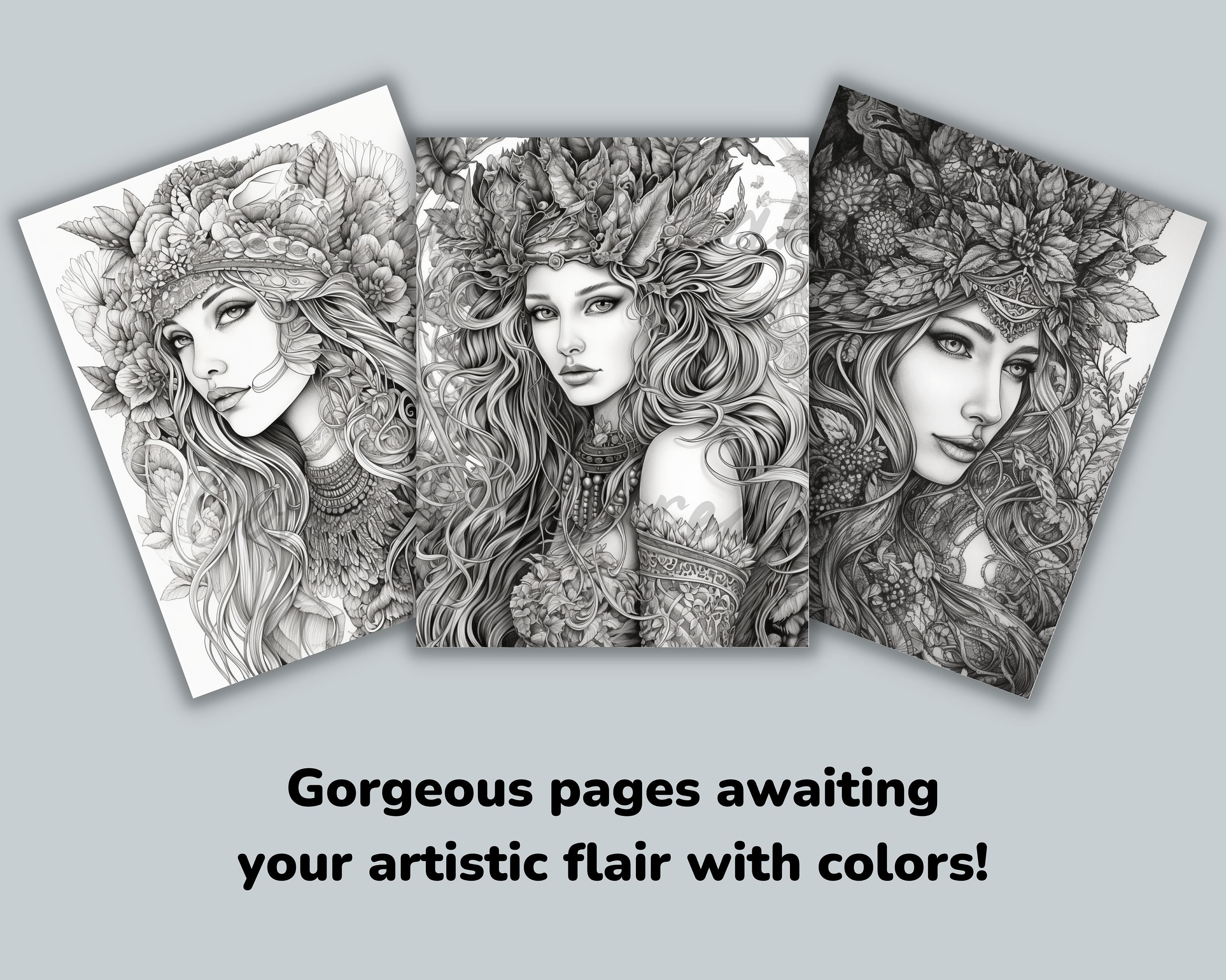 Fantasy Elf Coloring Pages Book Fantasy Elf Coloring Pages - Etsy