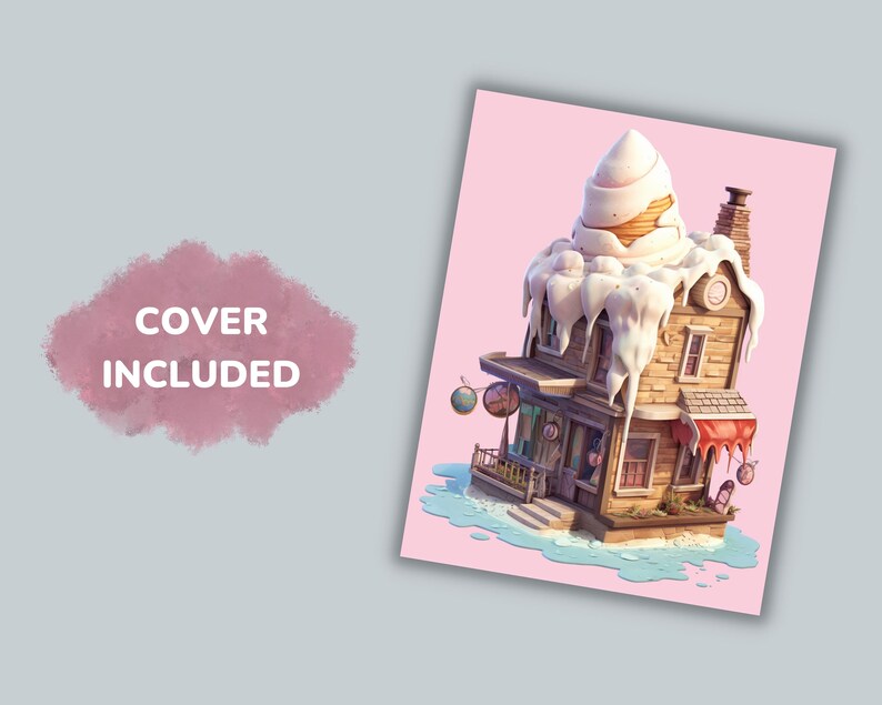 Ice Cream Houses Coloring Book Sweet Coloring House Coloring - Etsy