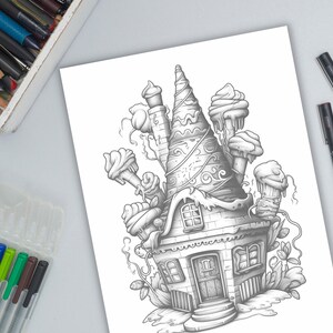 Ice Cream Houses Coloring Book, Sweet Coloring, House Coloring Pages ...