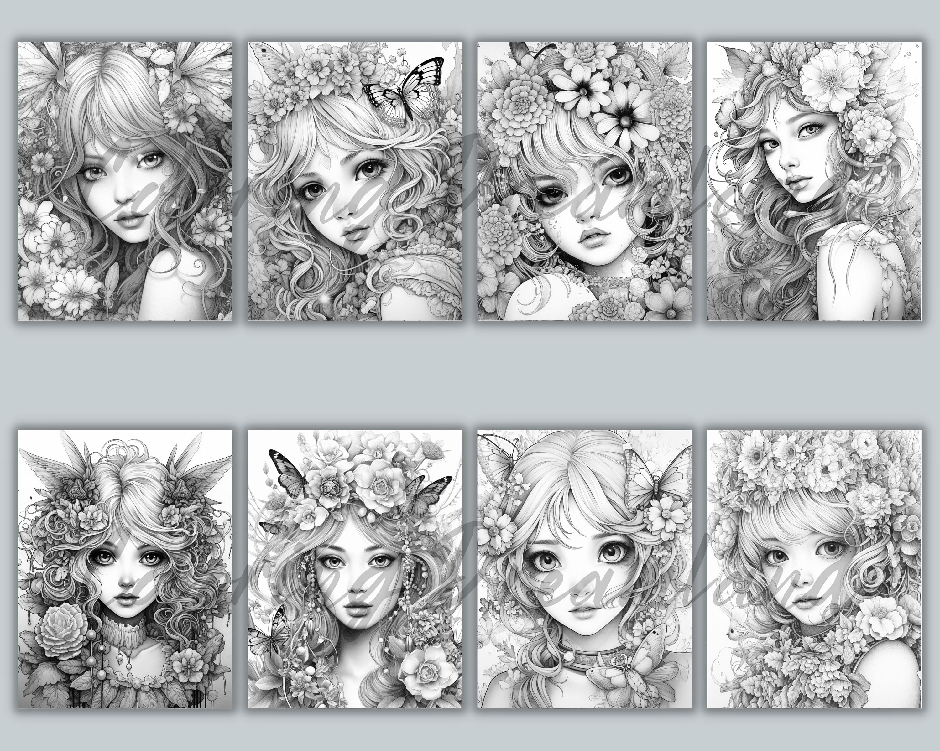 Flower Fairy Coloring Pages, Flower Fairy Coloring Book, Cute Fairy ...