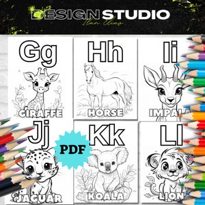 26 Printable Alphabet Animals Coloring Pages Worksheets for Kids ...