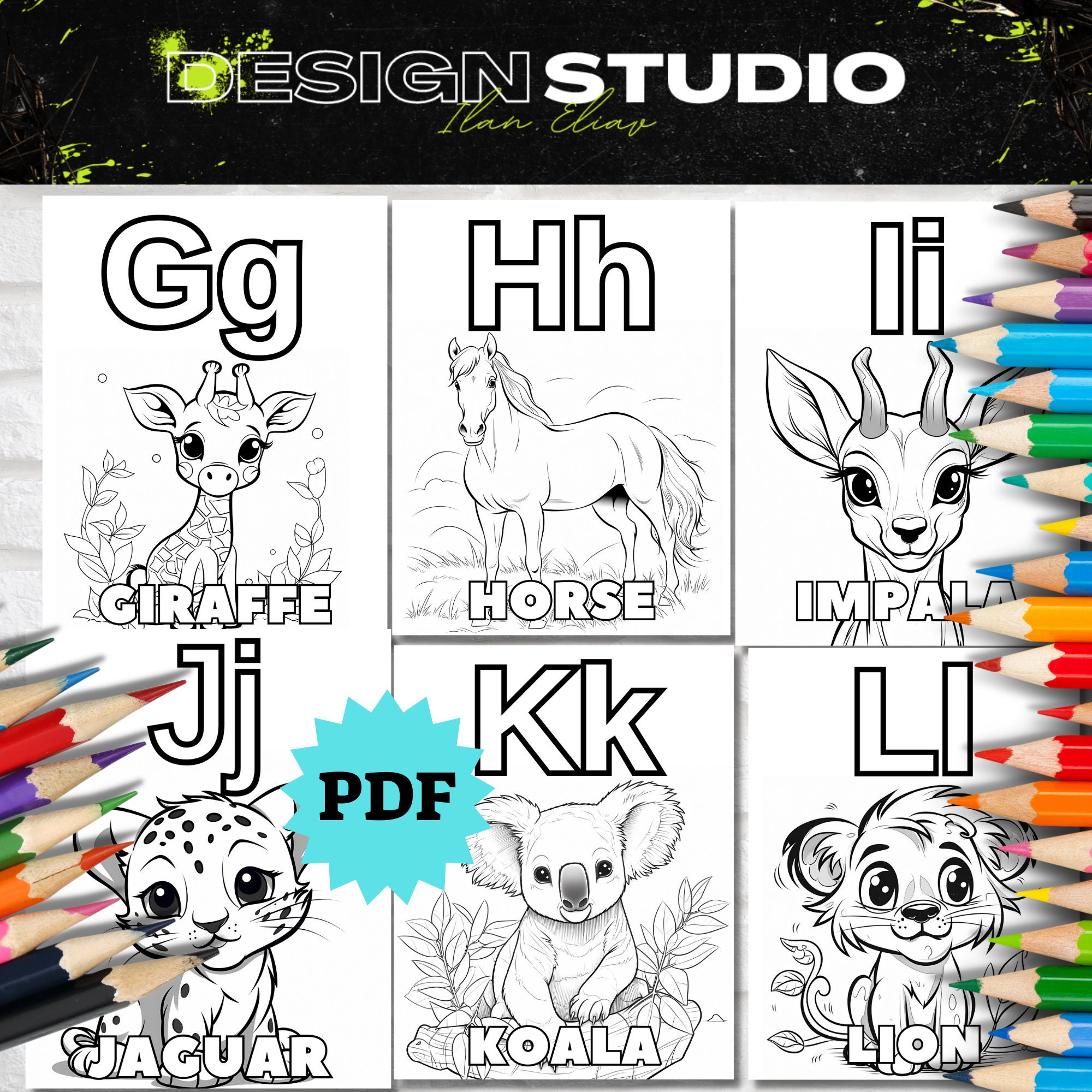 26 Printable Alphabet Animals Coloring Pages Worksheets for Kids ...