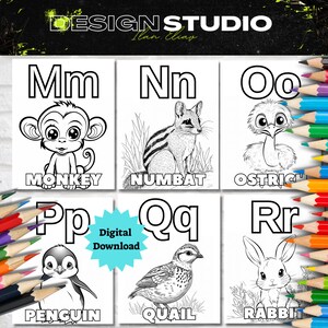 26 Printable Alphabet Animals Coloring Pages Worksheets for Kids ...