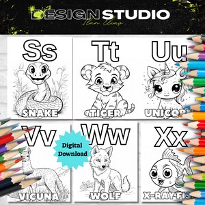 26 Printable Alphabet Animals Coloring Pages Worksheets for Kids ...